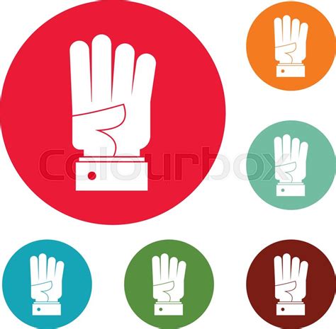 Hand Four Icons Circle Set Vector Stock Vector Colourbox