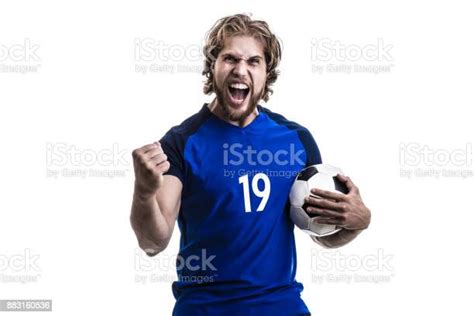 남자 선수 축 하 하는 흰색 바탕에 파란색 유니폼에 팬 Championship에 대한 스톡 사진 및 기타 이미지