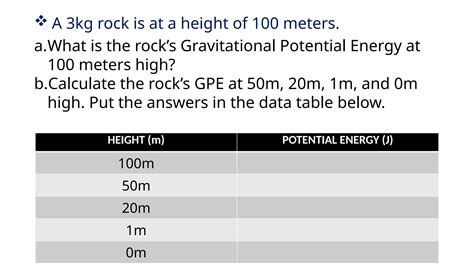 Potential Energy And Kinetic Energy Sample Problems Ppt