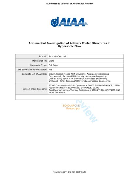 Pdf Aeroelastic Simulation Of Structures In Hypersonic Flow