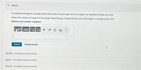 Solved Part Aan Equilateral Triangle Is A Triangle With All