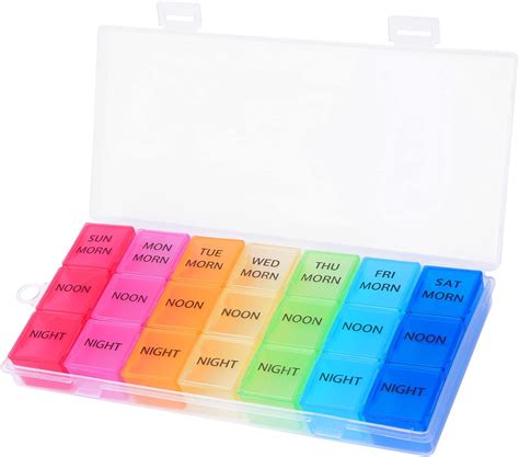 Wllhyf Weekly Pill Organizer Moisture Proof Pill Case Portable Small