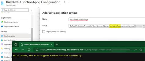 C Azure Function App Not Working After Changing Storage Account Connection String Stack