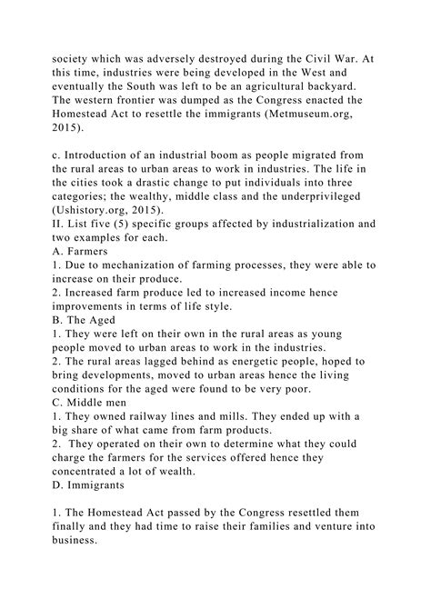 Running Head INDUSTRIALIZATION AND CIVIL WAR Docx