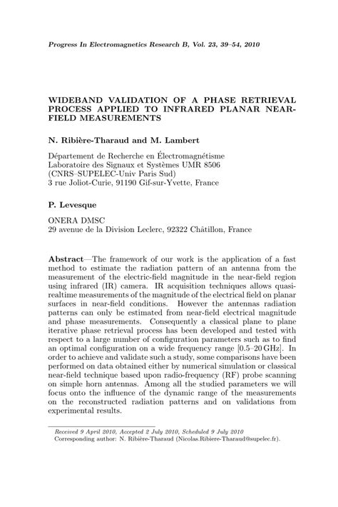 Pdf Wideband Validation Of A Phase Retrieval Process Applied To