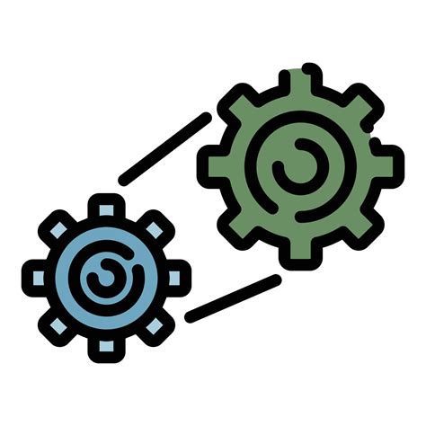 Gear System Icon Color Outline Vector Vector Art At Vecteezy