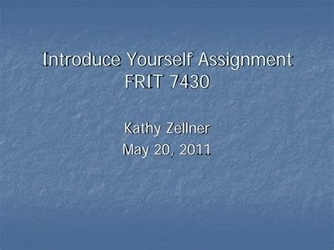 Introduce Yourself Assignment Pdf