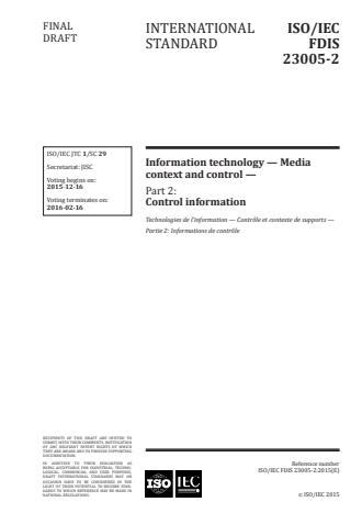 ISO IEC 23005 2 2016 Information Technology Media Context And Control Part 2 Control