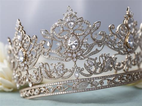 Premium Photo Closeup Of Bridal Tiara Jewelry Generated By Ai