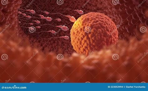 Conception Of A New Life Sperm And Egg Cell Natural Insemination Stock Illustration
