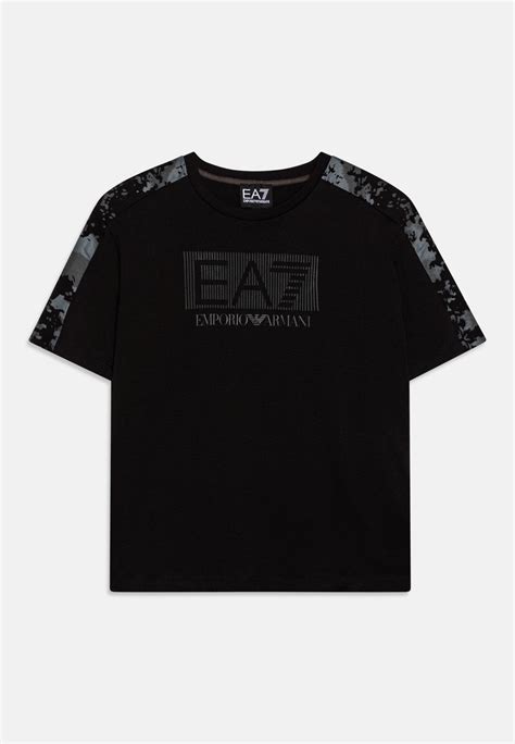 Ea7 Emporio Armani Visibility Unisex Trükipildiga T Särk Neromust