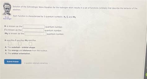 Solved Solution Of The Schrodinger Wave Equation For The Chegg