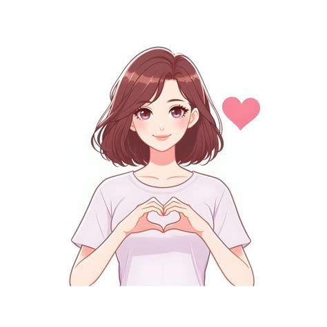 Premium Psd A Girl Making A Heart Gesture