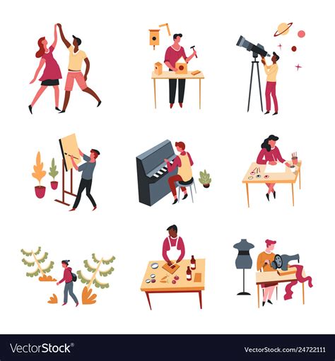 Handmade Craft Or Hobby Leisure Activity And Vector Image