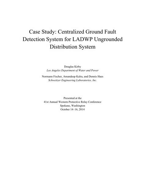 PDF Case Study Centralized Ground Fault Detection System For DOKUMEN TIPS