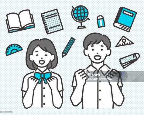 여름 옷으로 공부하는 학생 벼락 학교 교사 및 교사 여름 수업 학습 학교를위한 벡터 일러스트 레이 션 자료 여름에 대한 스톡