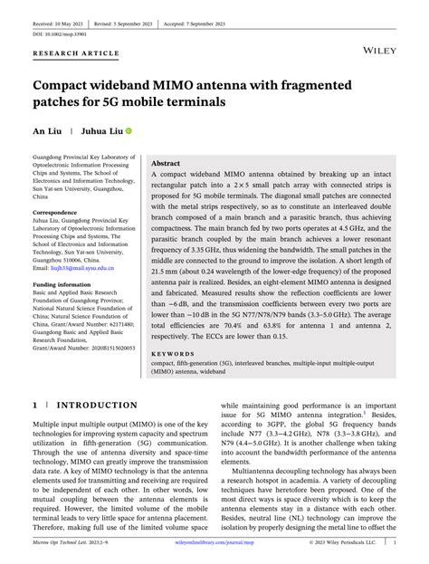 Compact Wideband Mimo Antenna With Fragmented Patches For 5g Mobile