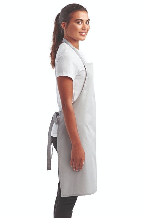 Silver Sustainable Bib Apron No Pockets Apronwarehouse