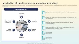 Introduction Of Robotic Process Automation Technology Hyperautomation Applications PPT Slide