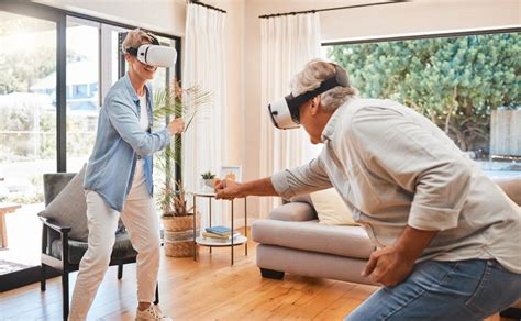 Premium Photo Vr Gaming And Metaverse With A Senior Couple Playing A