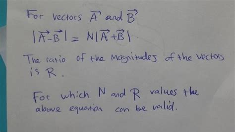 Solved For Vectors A And B AB NA B The Ratio Of The Chegg