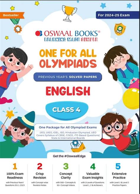 Oswaal One For All Olympiad Class 4 English Previous Years Solved