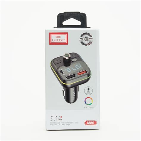 Earldom Wireless Fm Transmitter With Usb And 18w Fast Charging Cell