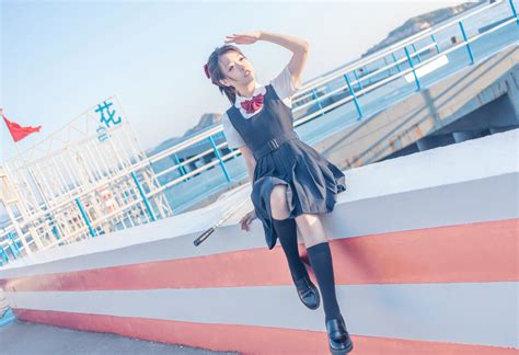 Jk私影，海边玩耍的一天 次元岛