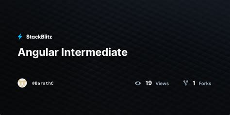 Angular Intermediate Stackblitz
