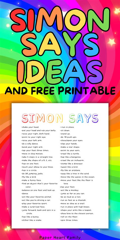 70 Fun Simon Says Ideas For Active Play