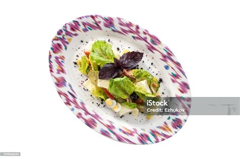 흰 배경에 고립 된 계란과 바질신선한 야채 믹스 샐러드 건강한 생활방식에 대한 스톡 사진 및 기타 이미지 건강한 생활방식