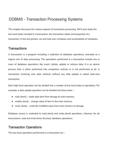 Transaction Processing Systems Pdf