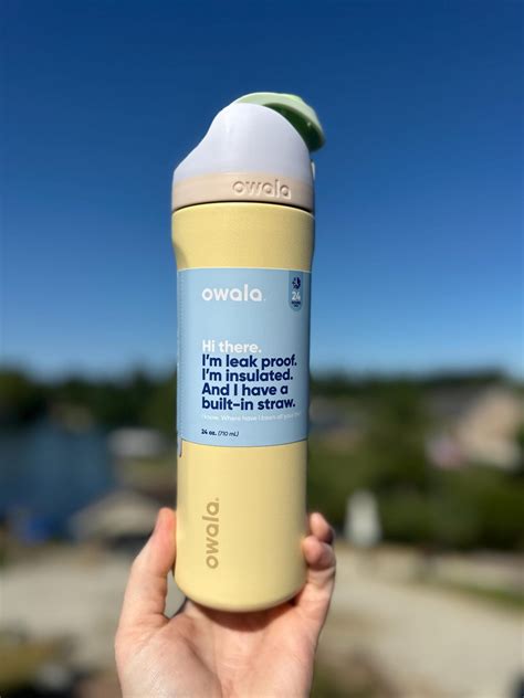 Custom Engraved Owala Bottle Light Yellow Owala 24oz Owala Engraved