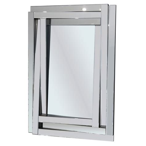 Vertigo Modern Multi Facet Glass Frame Wall Mirror 120cm X 80cm