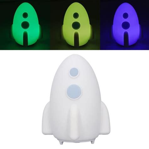 YID Veilleuse pour enfants Veilleuse LED colorée fusée lumière ambiante lampe de table de nuit