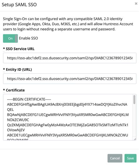 Duo Single Sign On For Huntress Duo Security