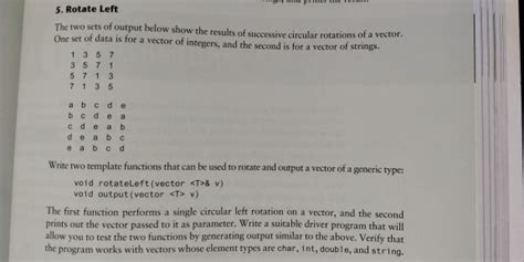 Solved 5 Rotate Left The Two Sets Of Output Below Show The Chegg Com