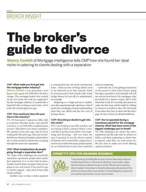 The Brokers Guide To Divorce Im In Cmp Magazine