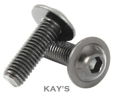 M8 Flanged Button Head Screws High Tensile Black Allen Socket Flange