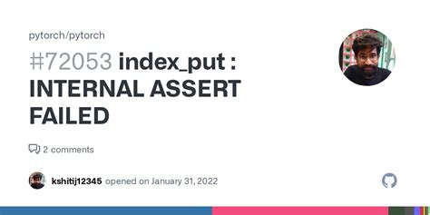 Indexput Internal Assert Failed · Issue 72053 · Pytorchpytorch