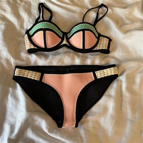 Triangl Bikini In Cotton Candy With Crochet Depop