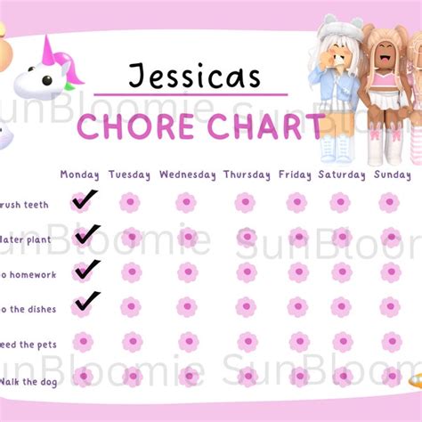 Roblox Behavior Chart Etsy Australia