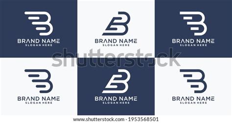 Set Monogram Logo Design Template Initial Stock Vector Royalty Free