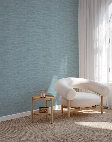 Faux Grasscloth In Light Blue Designer Wallpaper Removable Online