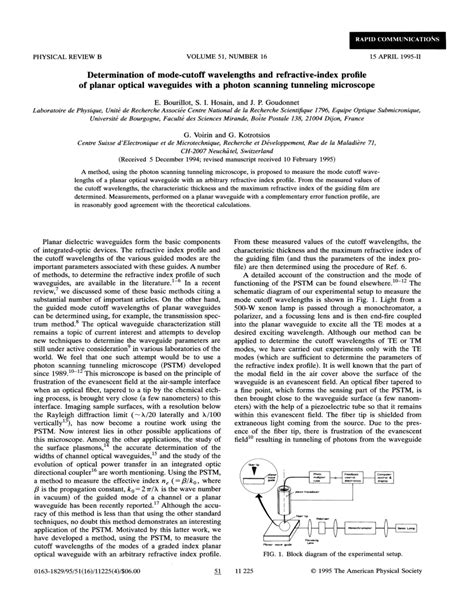 Pdf Determination Of Mode Cutoff Wavelengths And Refractive Index