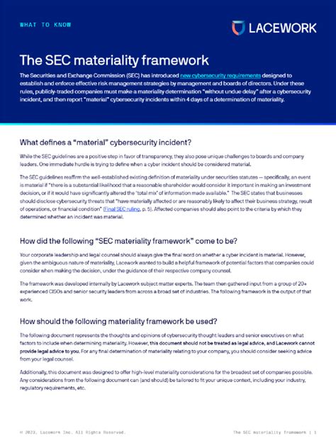 Sec Materiality Framework Lacework Pdf