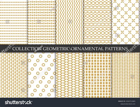Collection Seamless Ornamental Elegant Geometric Patterns Stock Vector Royalty Free 2262711865