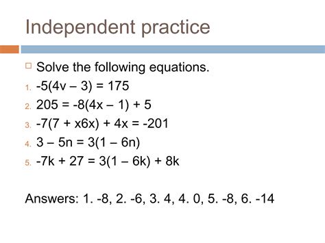 Solving Linear Equations Ppt