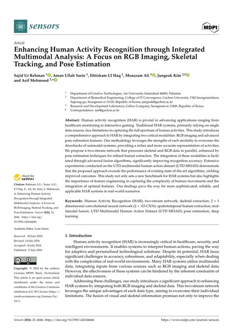 Pdf Enhancing Human Activity Recognition Through Integrated Multimodal Analysis A Focus On