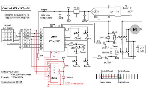 Codelock Avr Electronic Combination Lock 4 Control Circuit Circuit Diagram